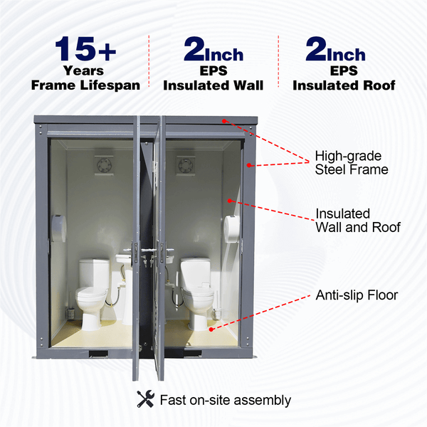 2 Private Toilet Stalls Portable Restroom – Chery Industrial