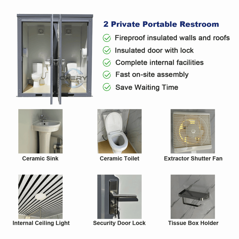 2 Private Toilet Stalls Portable Restroom – Chery Industrial