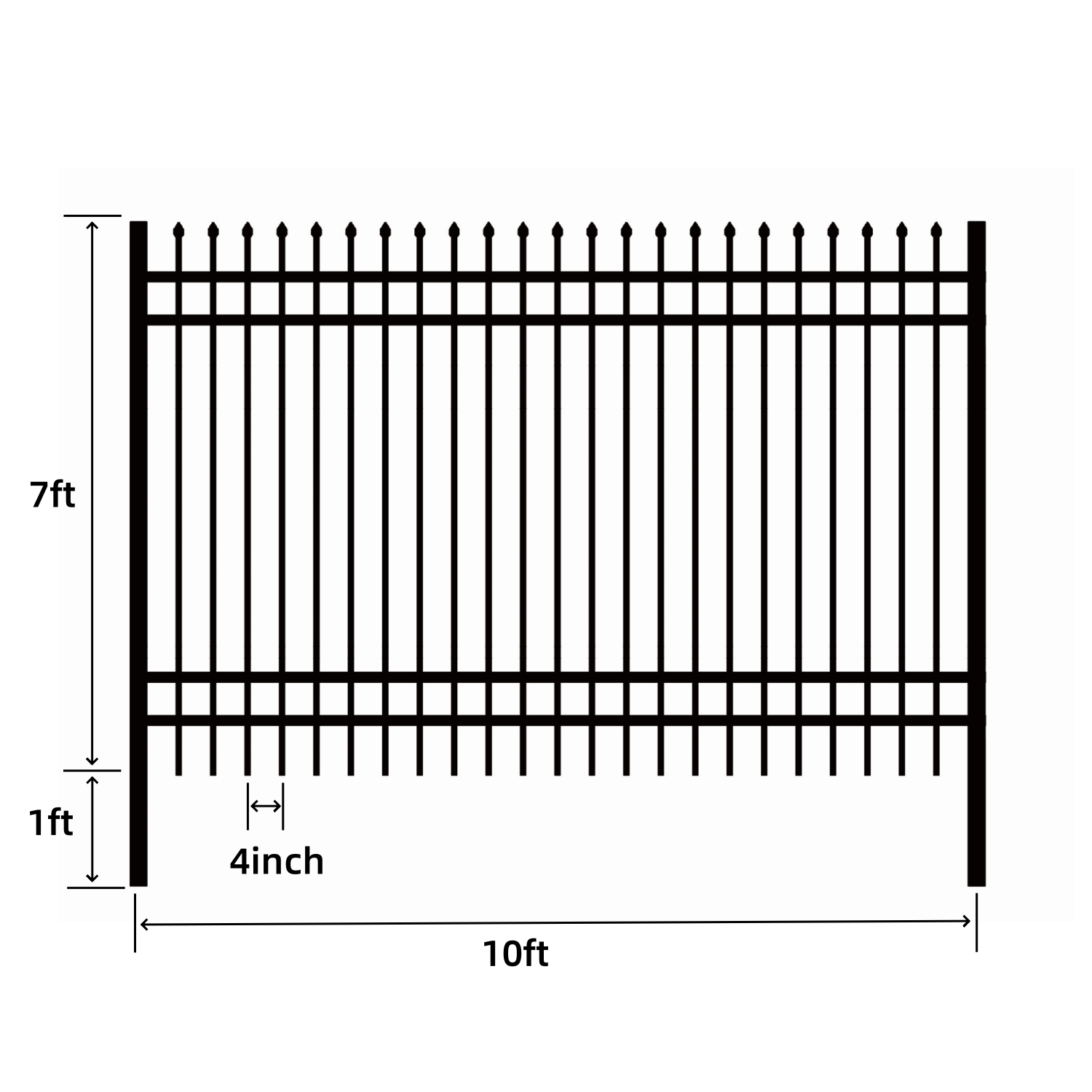Greatbear 10x7 ft Steel Fence with 4 Rails, 30 Panels – Chery Industrial