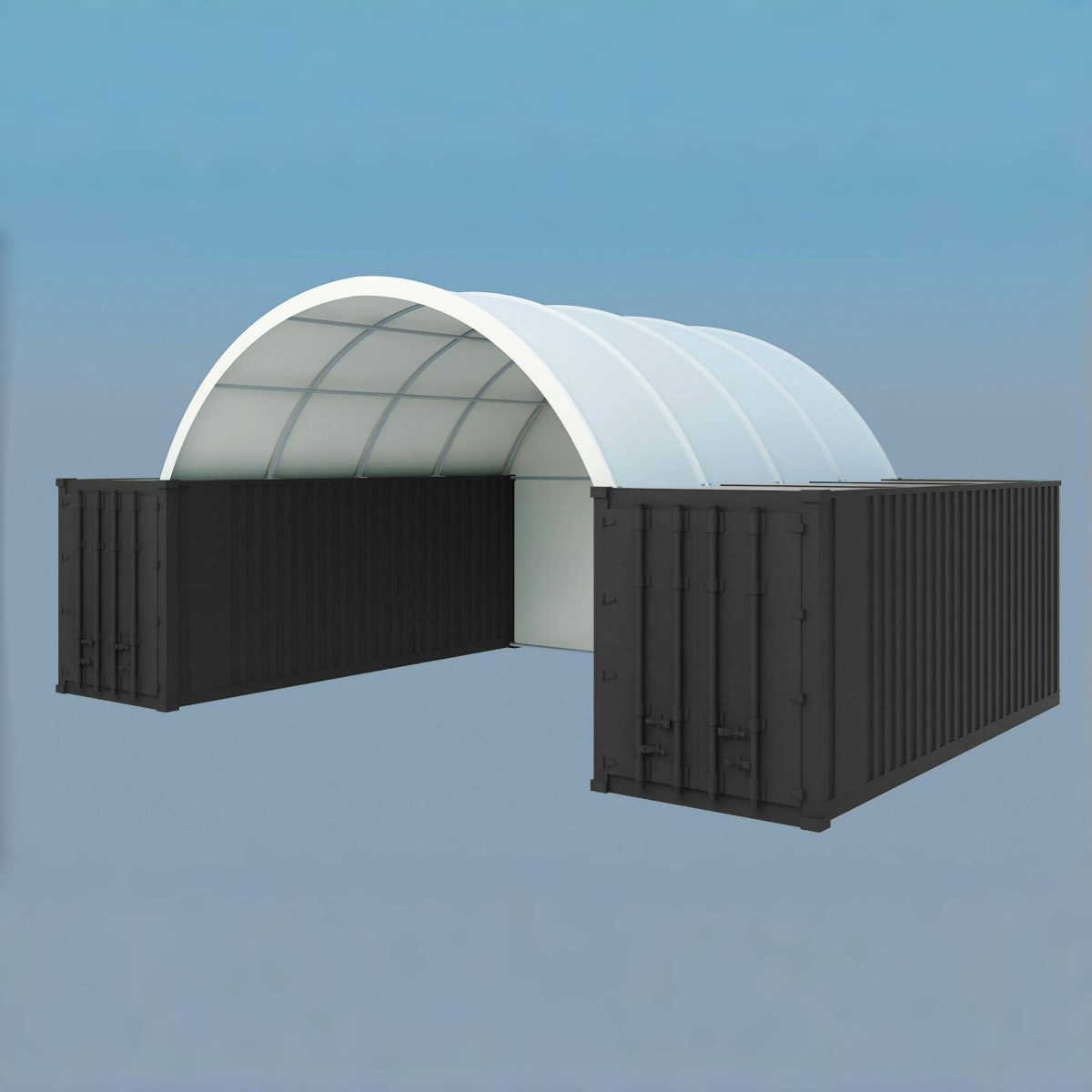 20x40 ft Container Shelter with Closed Back Panel – Chery Industrial