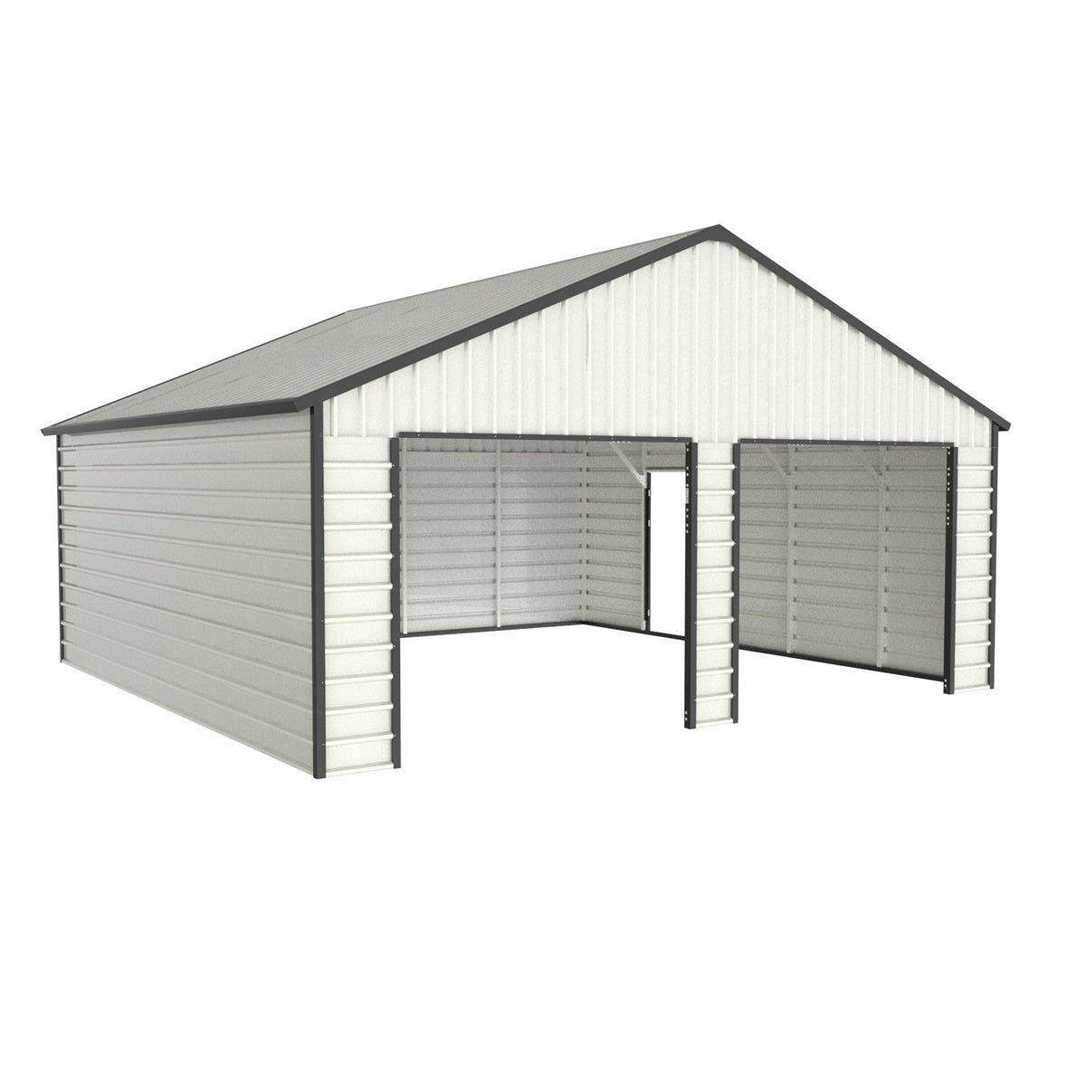 23' x 22' Double Garage Metal Shed with Side Entry Door – Chery Industrial