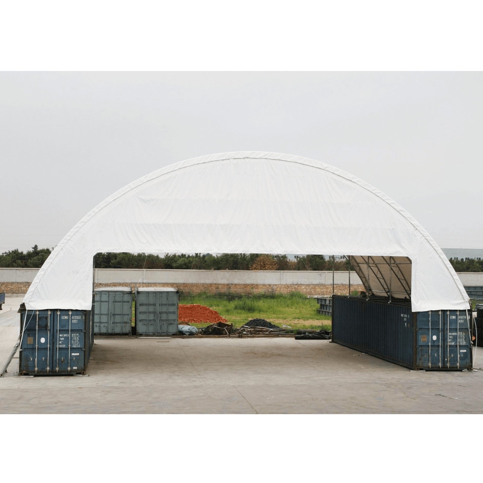 60'x40'x20' Double Truss Container Canopy Shelter