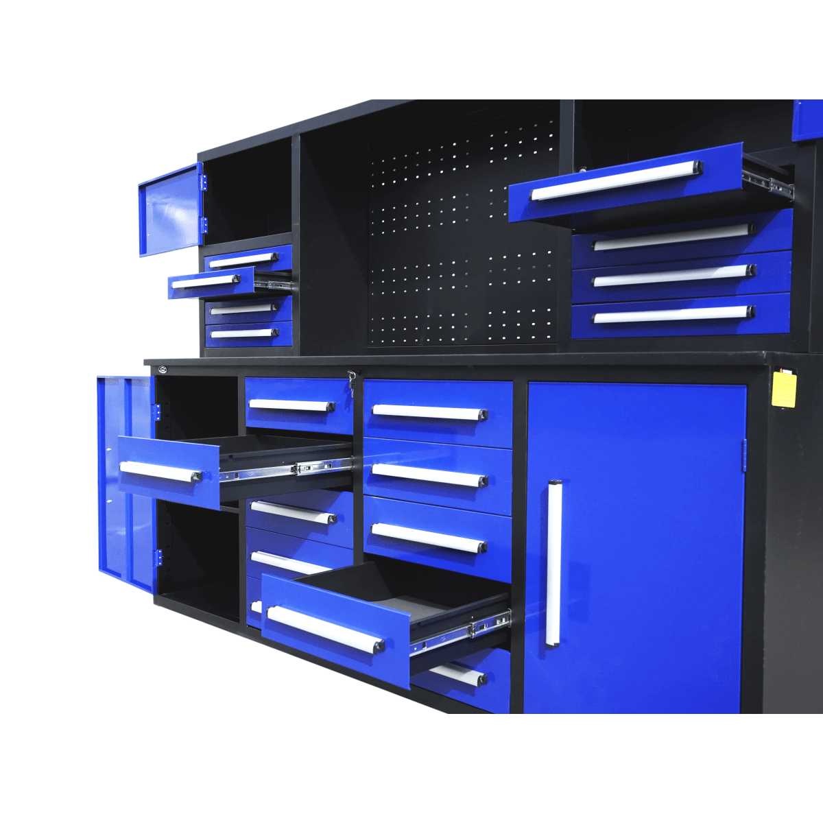 7' Garage Storage Cabinet with Workbench (18 Drawers & 4 Cabinets & Pe