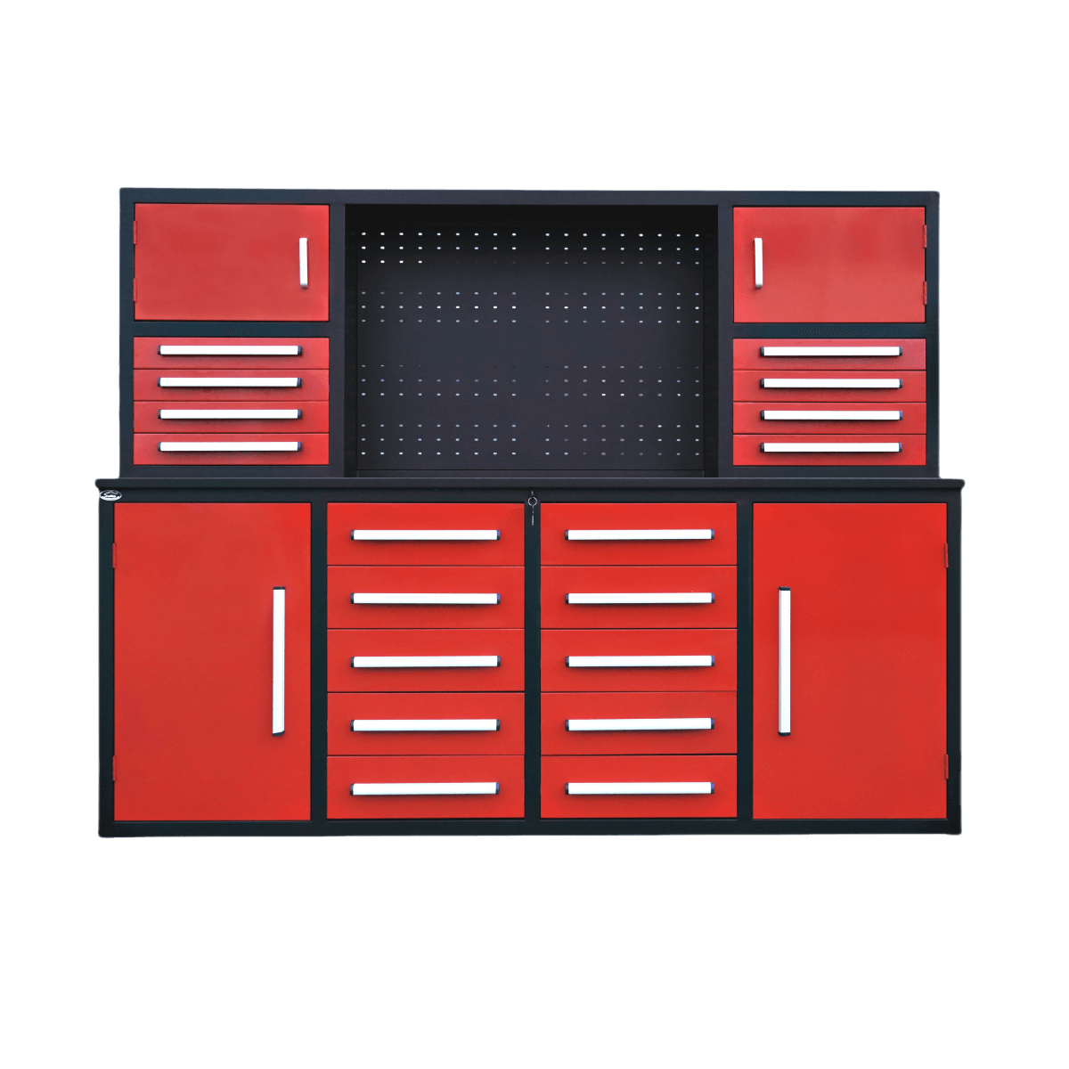 7' Garage Storage Cabinet with Workbench (18 Drawers & 4 Cabinets & Pe