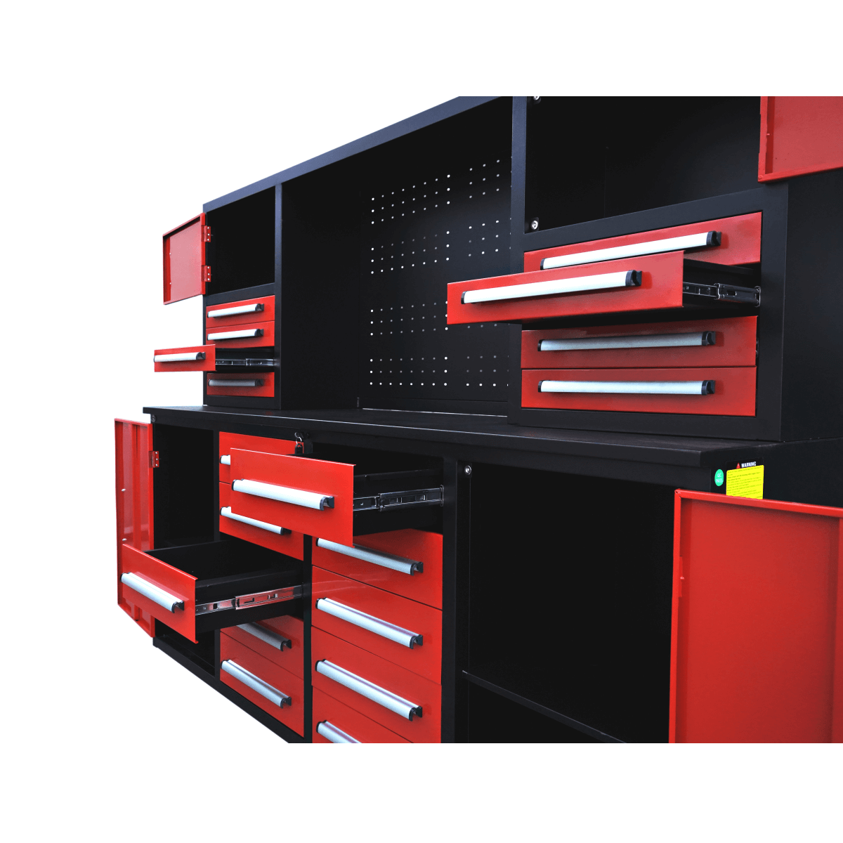 7' Garage Storage Cabinet with Workbench (18 Drawers & 4 Cabinets & Pe