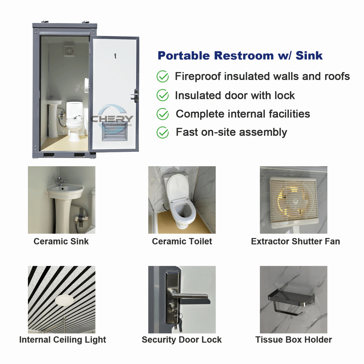 Portable Restroom w/ Sink – Chery Industrial