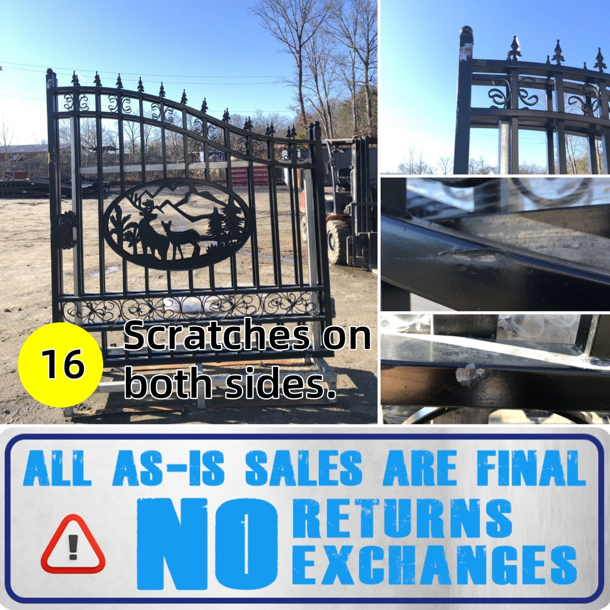 [AS-IS] 14ft Dual Swing Wrought Iron Gate, Like New – Chery Industrial