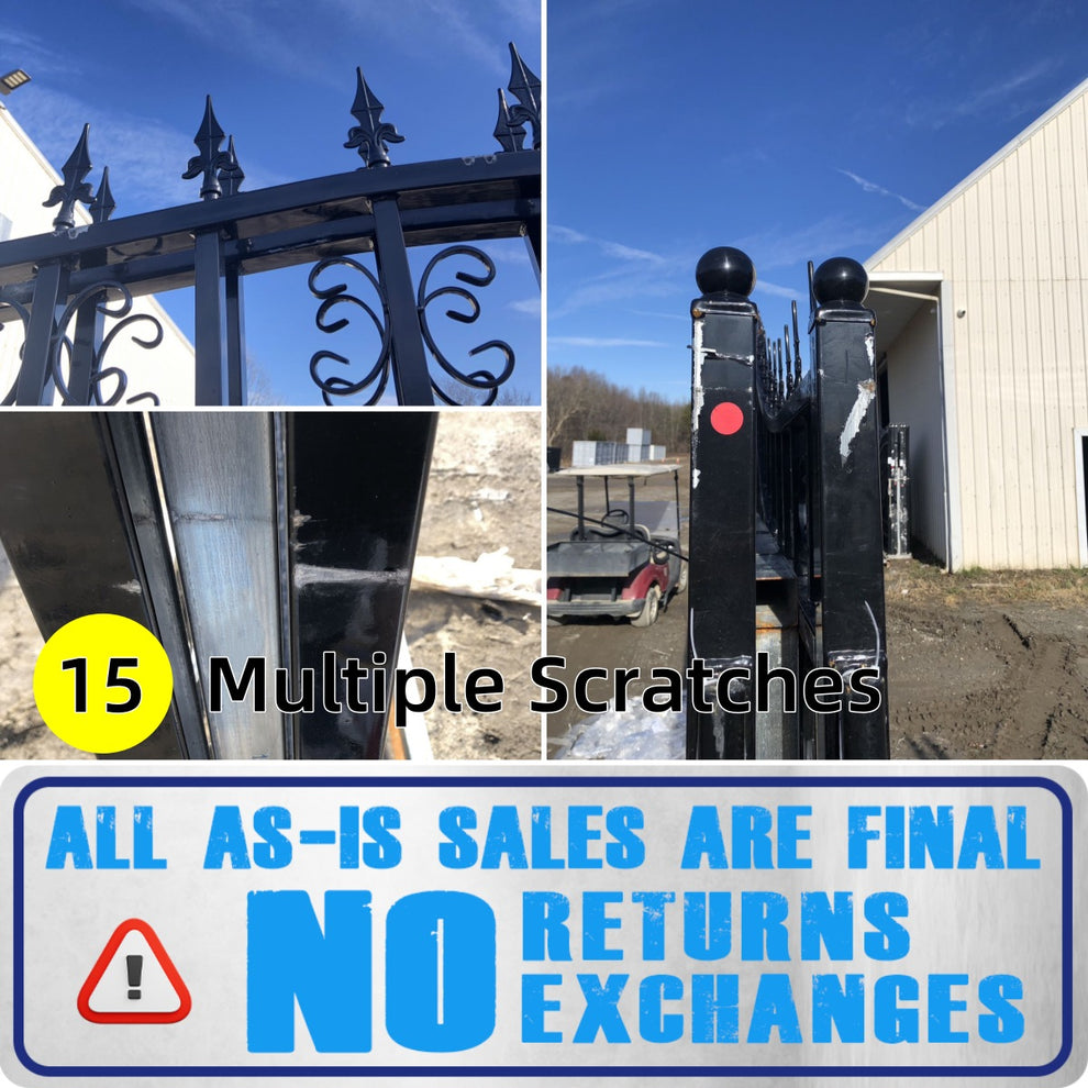 [AS-IS] 20ft Dual Swing Wrought Iron Gate, Star Design – Chery Industrial