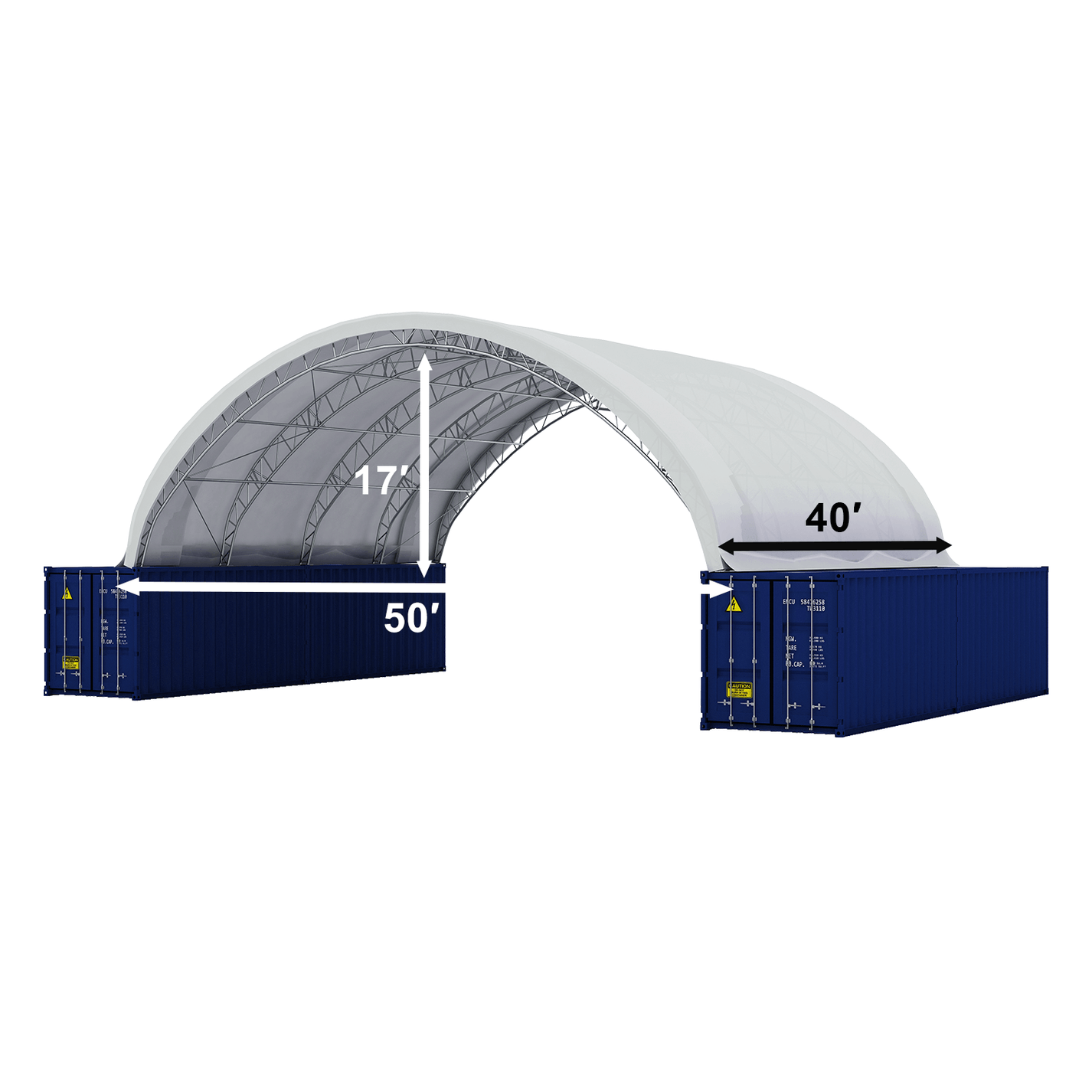 Fortified 50'x40'x17' Double Truss Container Shelter – Chery Industrial